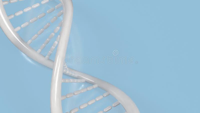 The White Dna on Blue Background for Sci or Medical Concept 3d ...