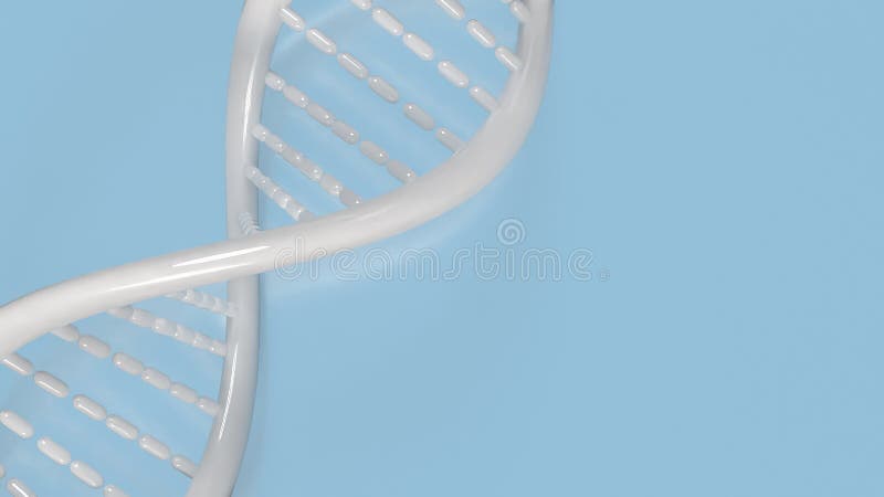 The White Dna on Blue Background for Sci or Medical Concept 3d ...