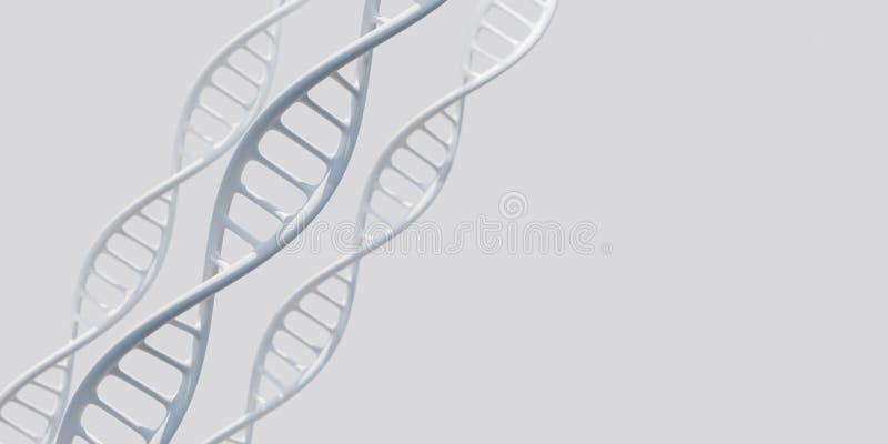 White Dna Structure Isolated on White Abstract Background 3D Render ...