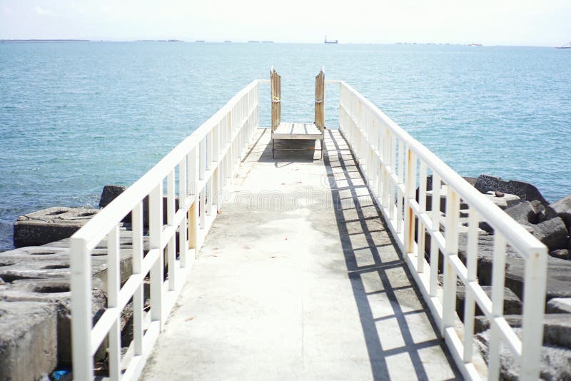 Docking area stock image. Image of white, railings, cement - 136751329