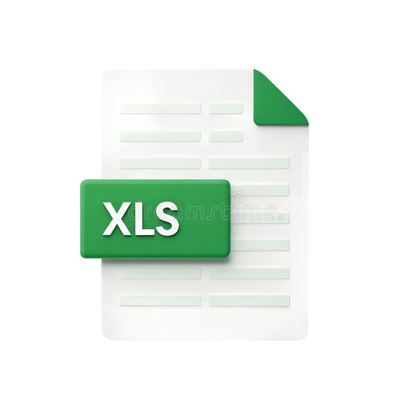 XLS File Icon: Green Button on White Document Stock Image ...