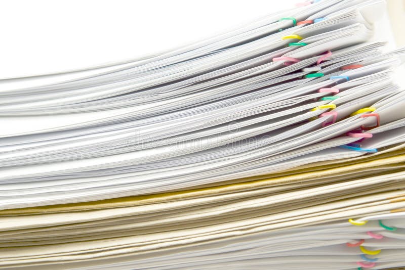 White Document and Paperclip Place Switching with Brown Envelope Stock ...