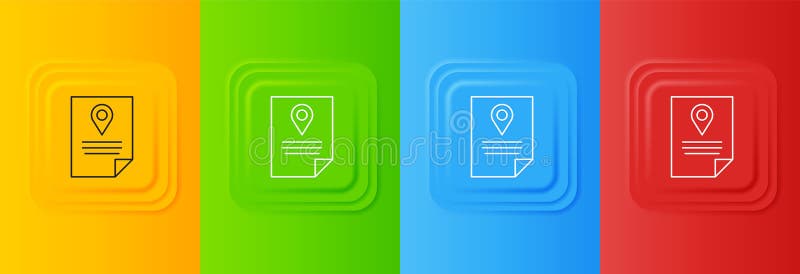 White Document Tracking Marker System Icon Isolated on Colorful ...