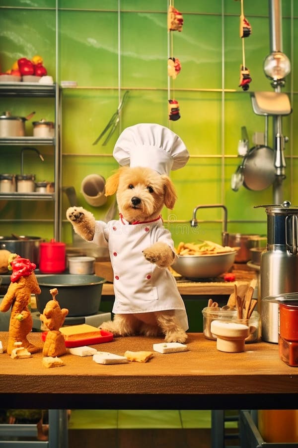 White Dog Cook, Generative AI Stock Illustration - Illustration of chef ...