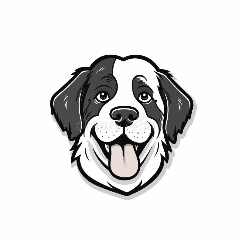 Bernard Dog Face Character Vector Illustration Design Stock ...