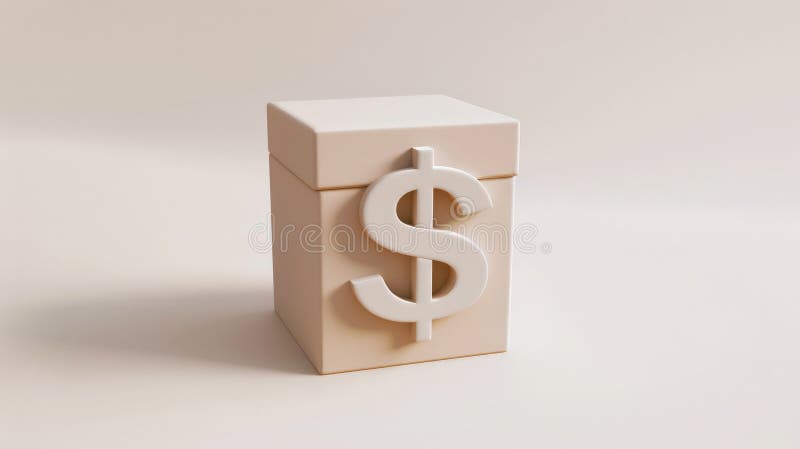 White Dollar Sign on a Cream-Colored Box Stock Illustration ...