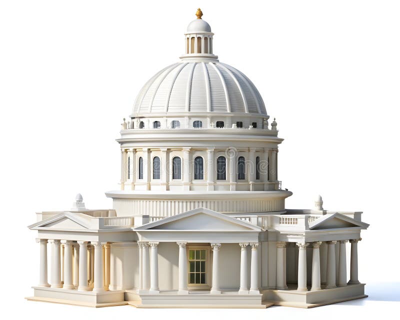 White Dome Architecture 3D Model Stock Illustration - Illustration of ...