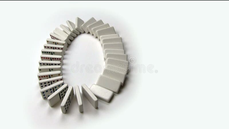 White Domino Tiles Falling in Oval Pattern Slowed Down Stock Footage ...