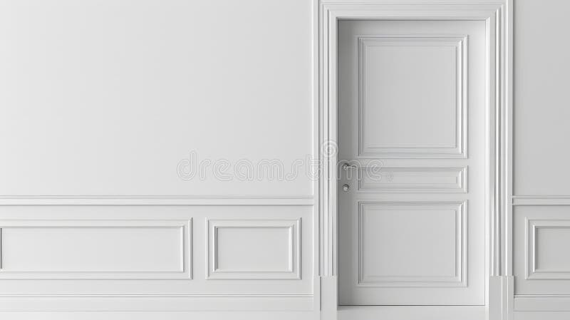 White Door with Classic Molding. Stock Illustration - Illustration of ...