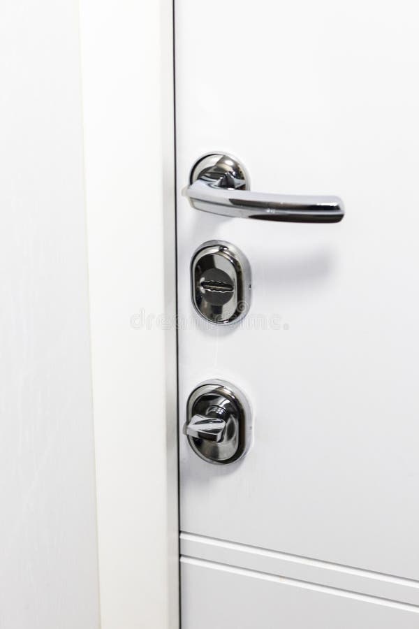 White Door Metal Handle Locks Part Interior Design Concept Stock Photos ...
