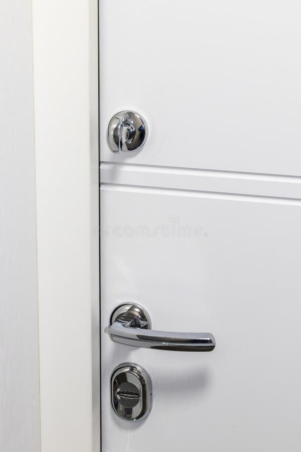 White Door Metal Handle Locks Part Interior Design Concept Stock Photos ...