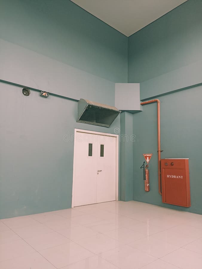 White Door and Red Hidrant Next To it Editorial Stock Image - Image of ...