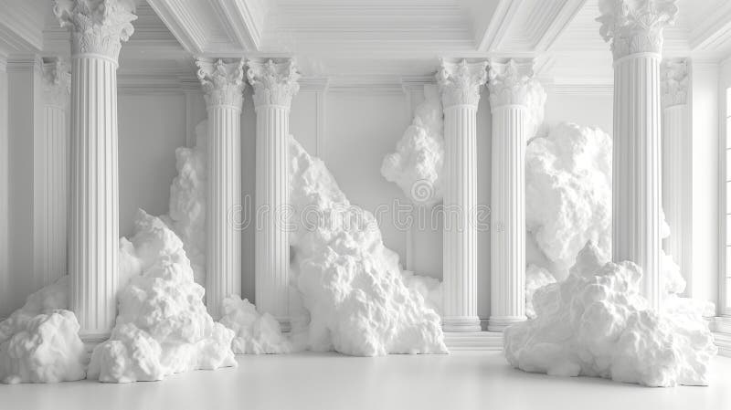 White Doors in the Clouds, Gates To Heaven. Stock Illustration ...