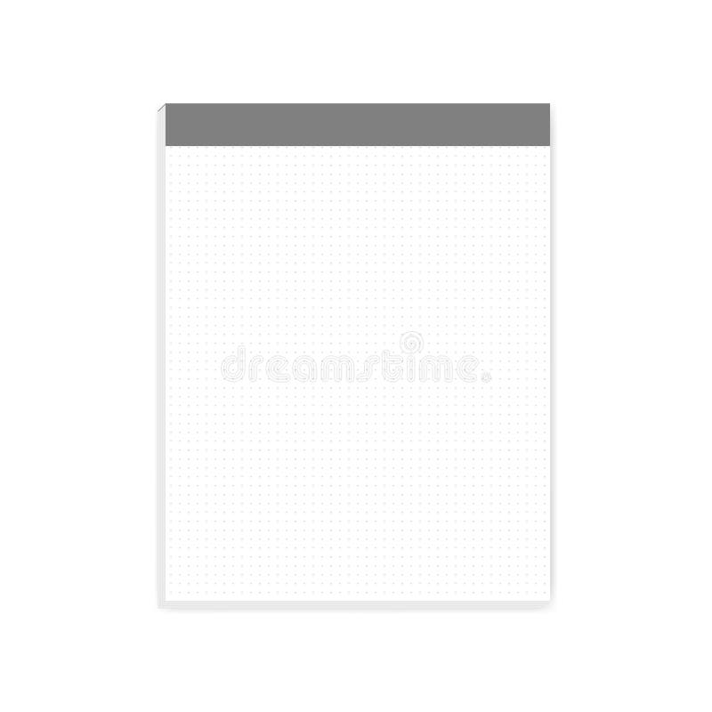 White Dot Grid Note Paper Block Letter Size, Realistic Vector Mock-up ...