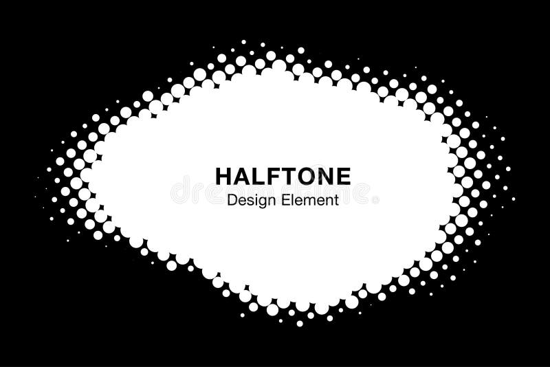 White Dots Pattern Frame. Halftone Dots Curved Pattern Background ...