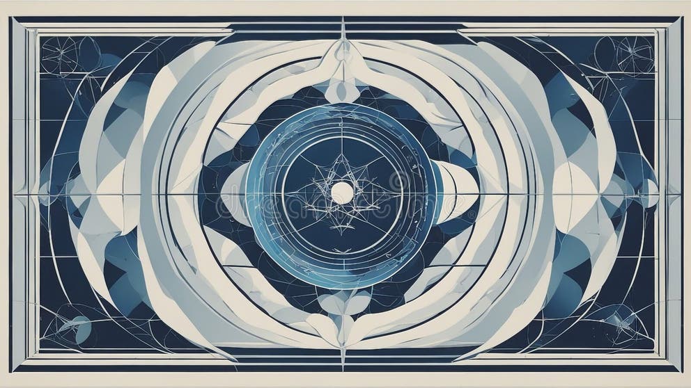 _A White Dotwork Geometry Poster with a Dynamic and Abstract Style. the ...