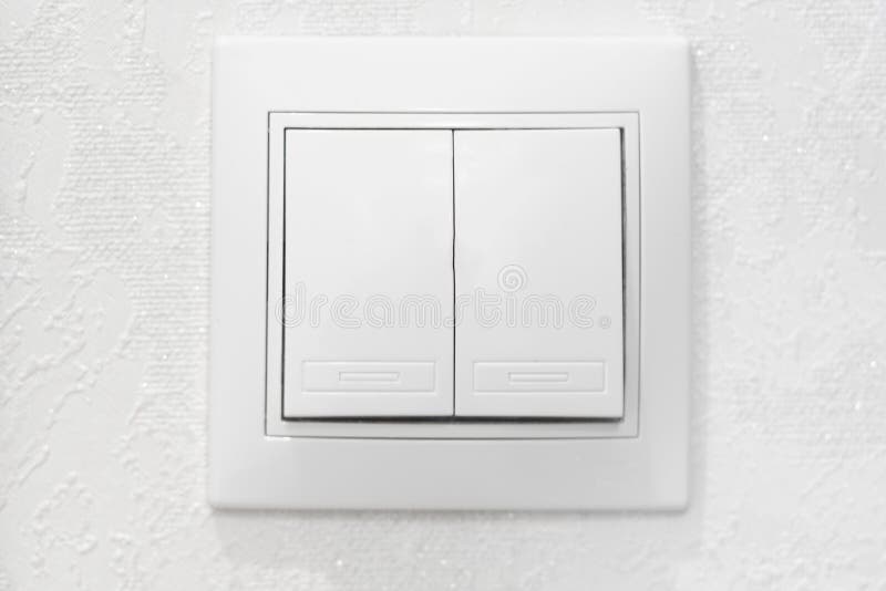 White Double Light Switch on the Wall Stock Image - Image of house ...