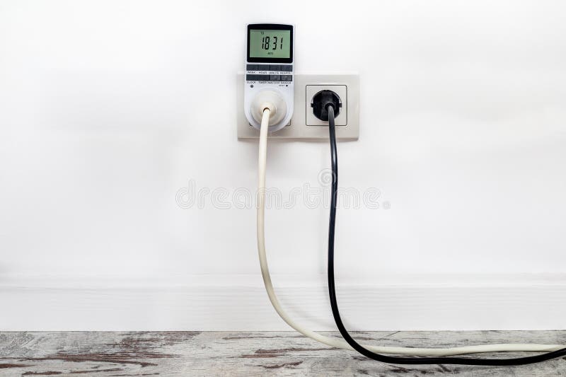 White Double Outlet on White Wall Stock Image - Image of plug, indoors ...