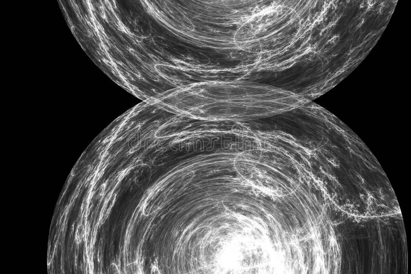 White Double Swirling Pattern of Crooked Waves on a Black Background ...