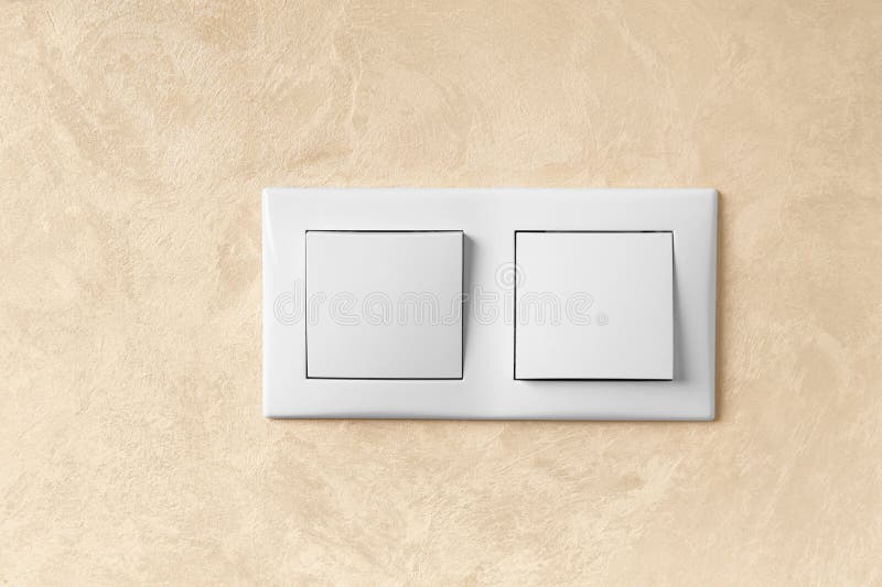 White Double Wall Switch Copy Space Stock Image - Image of turn, switch ...