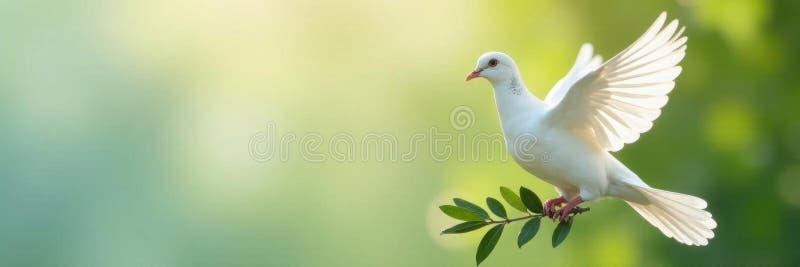White Dove Carrying Olive Branch, Symbol of Peace , White, Branch Stock Illustration ...