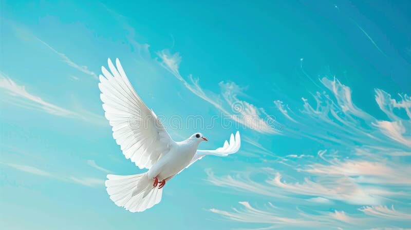 A White Dove is Flying in the Air Stock Photo - Image of pigeon ...
