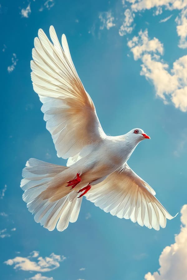 A White Dove Flying Over a Body of Water Stock Photo - Image of soars ...