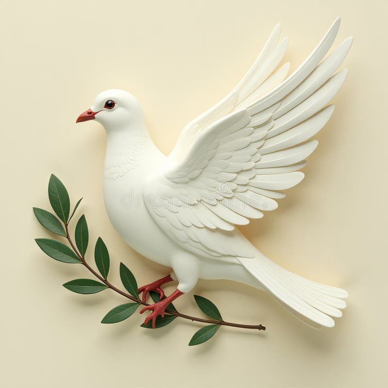 White Dove with an Olive Branch, Symbolizing Peace Stock Image - Image ...