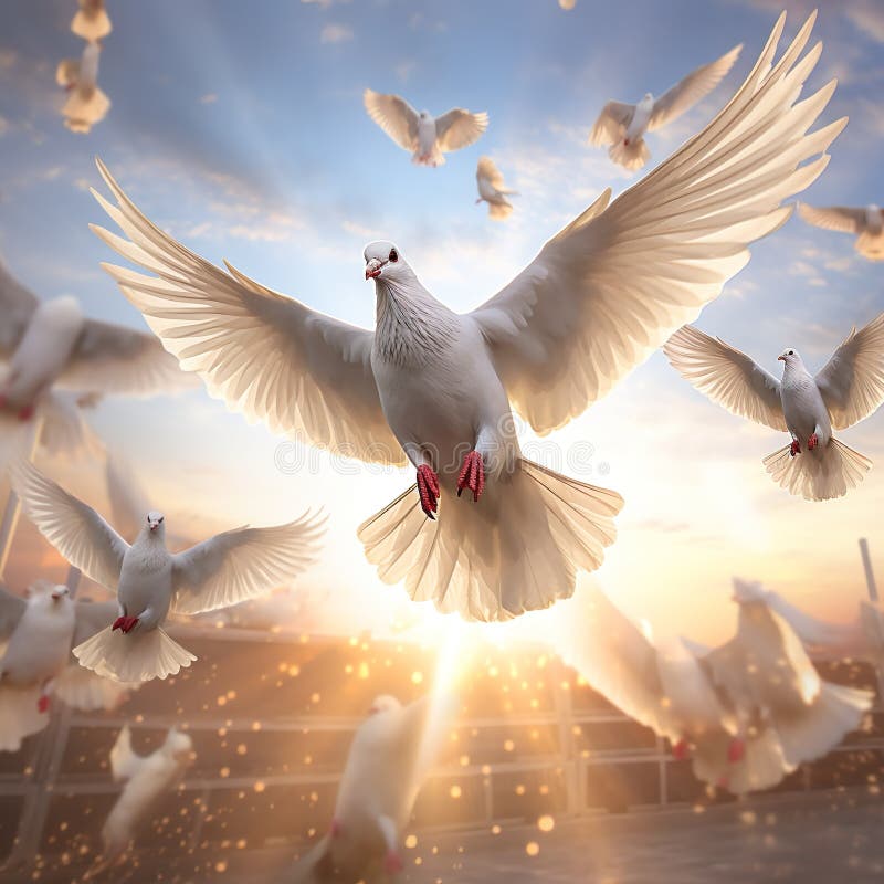 White Dove of Peace Generated by Artificial Intelligence Stock ...