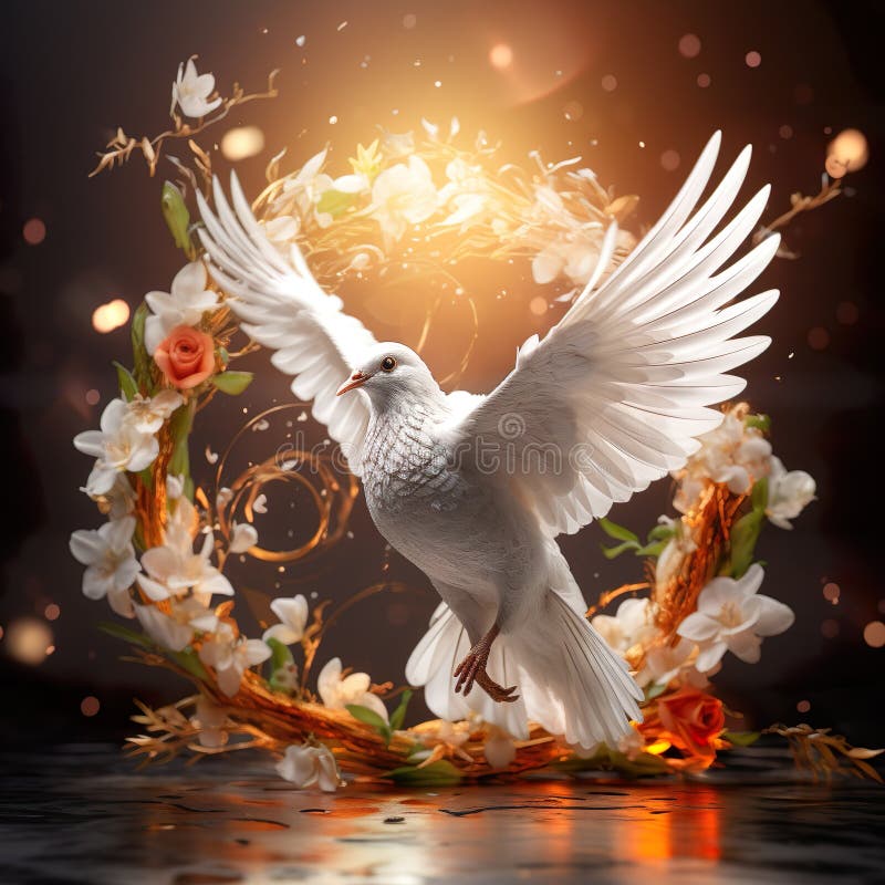 White Dove of Peace Generated by Artificial Intelligence Stock ...