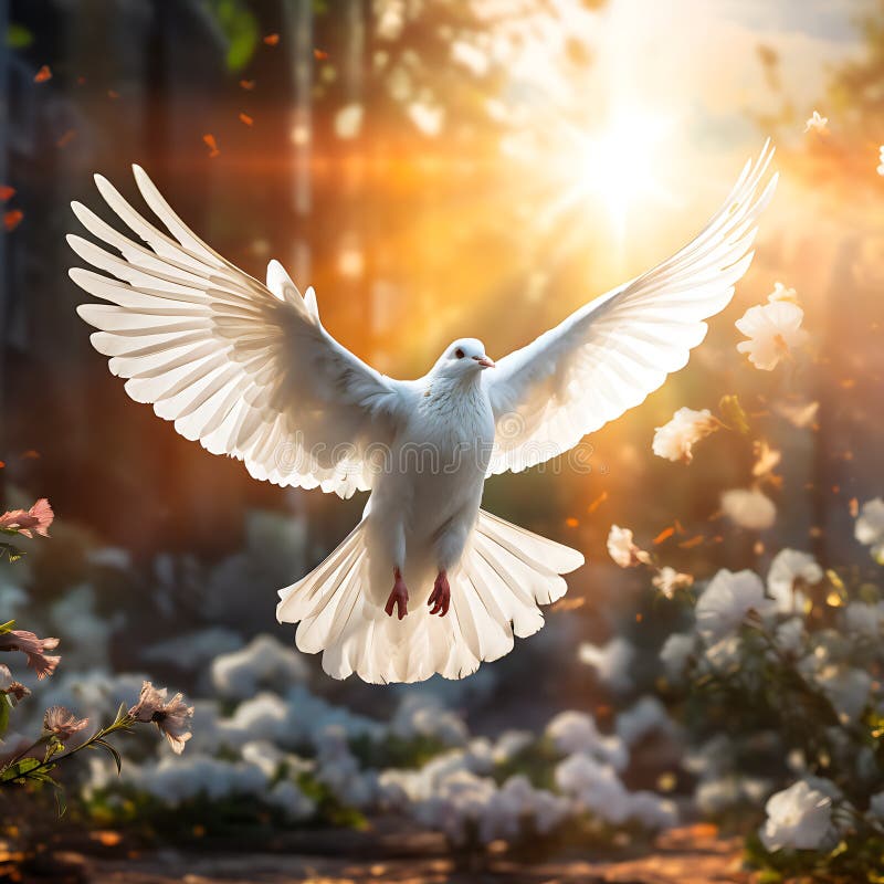 White Dove of Peace Generated by Artificial Intelligence Stock ...