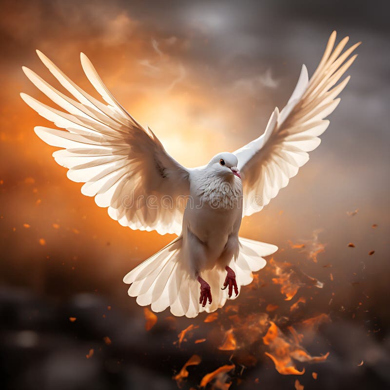 White Dove of Peace Generated by Artificial Intelligence Stock ...