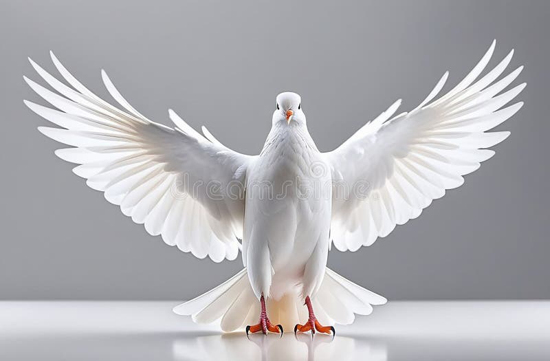 The White Dove of Peace Opened Its Wings Stock Illustration ...