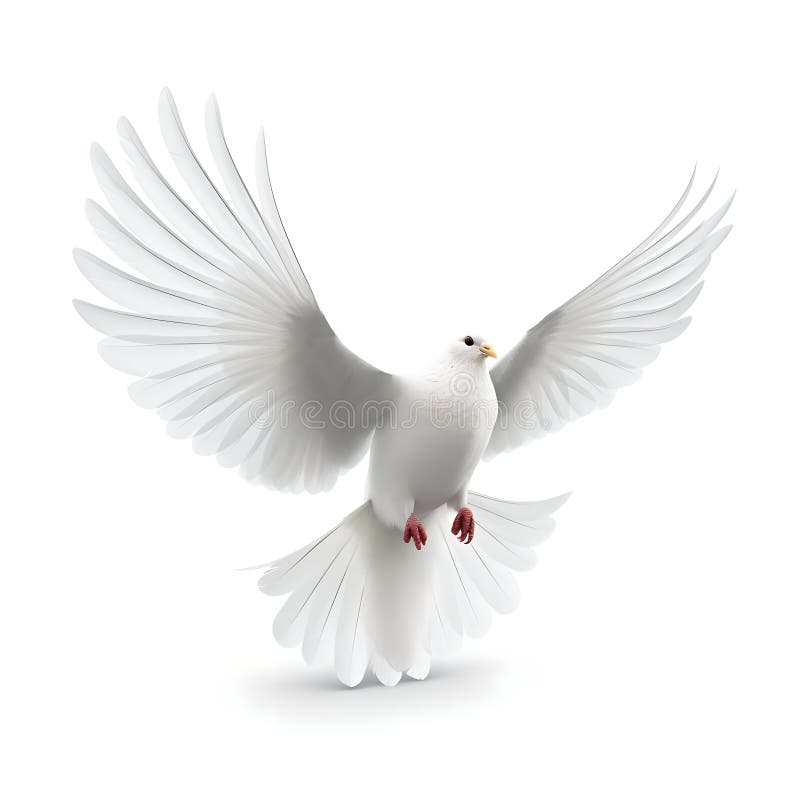 White Dove of Peace on White Background Stock Illustration ...