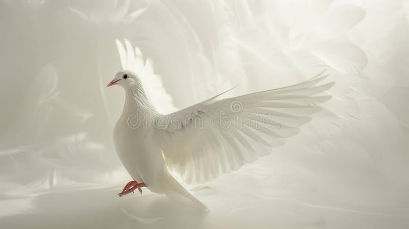White Dove with Spread Wings on a White Background Stock Illustration ... White Dove with Spread Wings on a White Background Stock Illustration ...