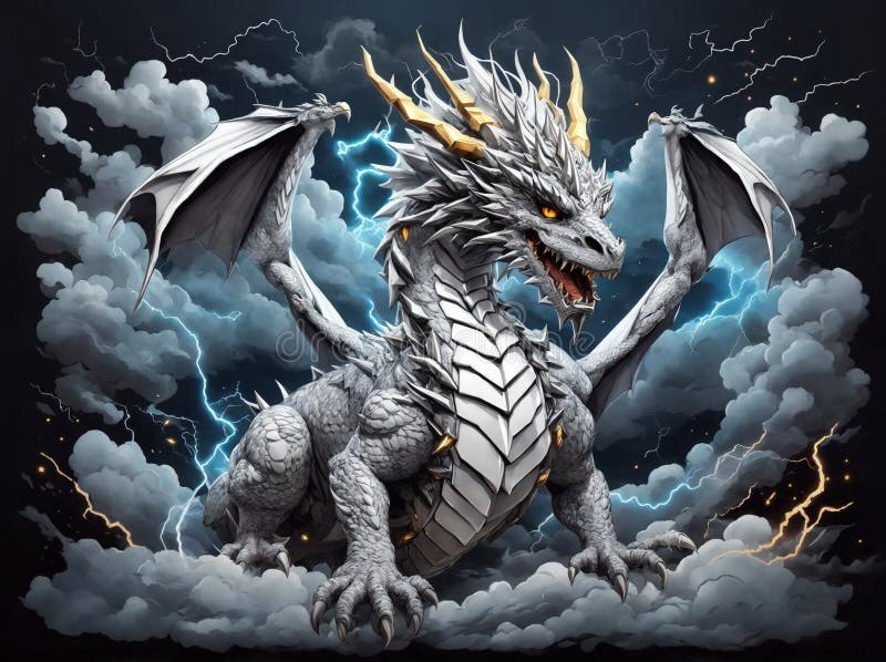 White Dragon, Fantasy Theme, Ai Generated Stock Illustration ...