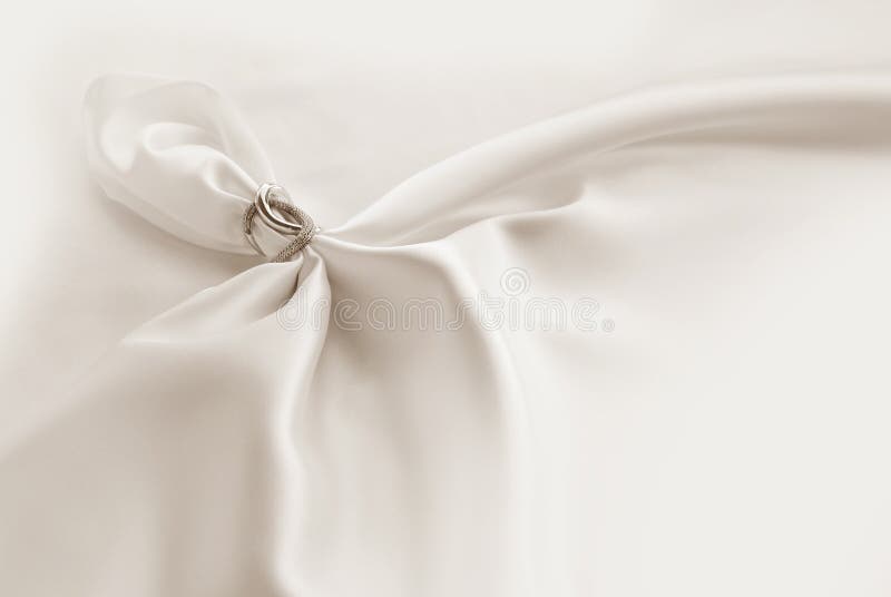 White Draped Silk with Luxury Ring Stock Image - Image of cloth ...