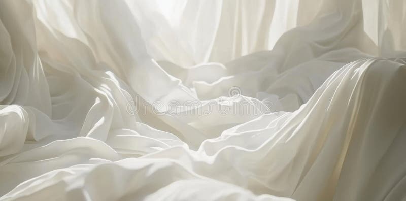 White Drapes with Soft Light Stock Image - Image of flowing, beige ...