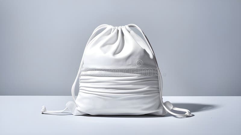 White Drawstring Bag Mockup Blank Canvas for Design and Branding Stock ...