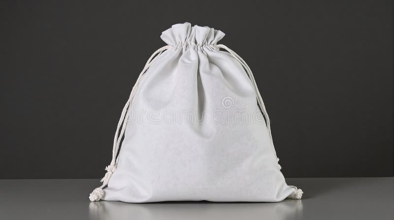 White Drawstring Bag Mockup for Branding Design Presentation Stock ...