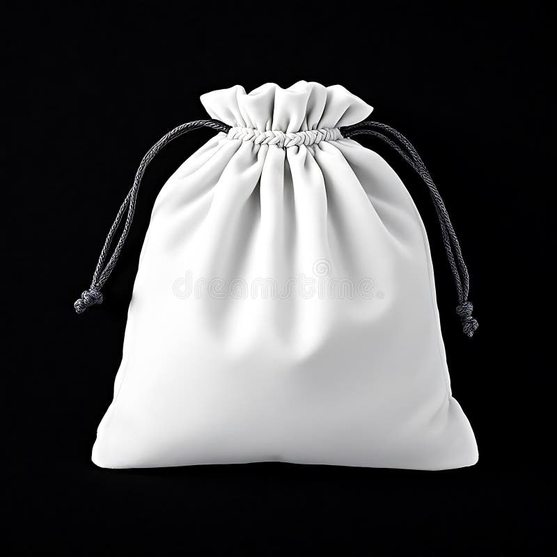 White Drawstring Bag Packaging Isolated Stock Illustration ...
