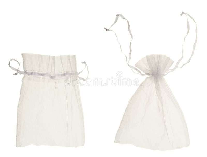 White Drawstring Bag Packaging Isolated Stock Photo - Image of ...