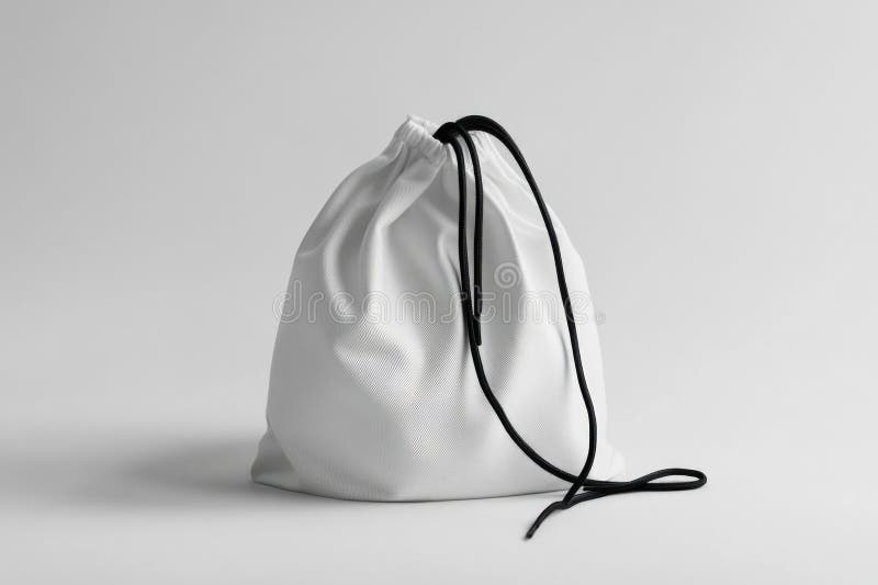 White Drawstring Bag stock image. Image of luggage, backpack - 377124015