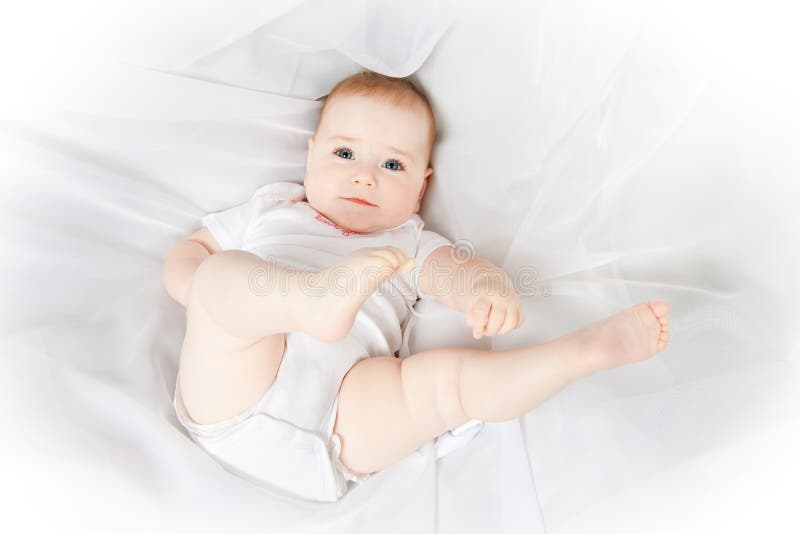 White dressed baby stock image. Image of cute, haired - 35574489