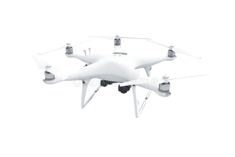 White Drone with Camera Isolated on White Background. Studio Technology ...