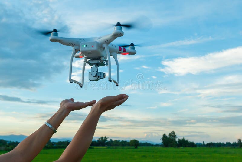 White drone hovering. stock photo. Image of hover, white - 77248302
