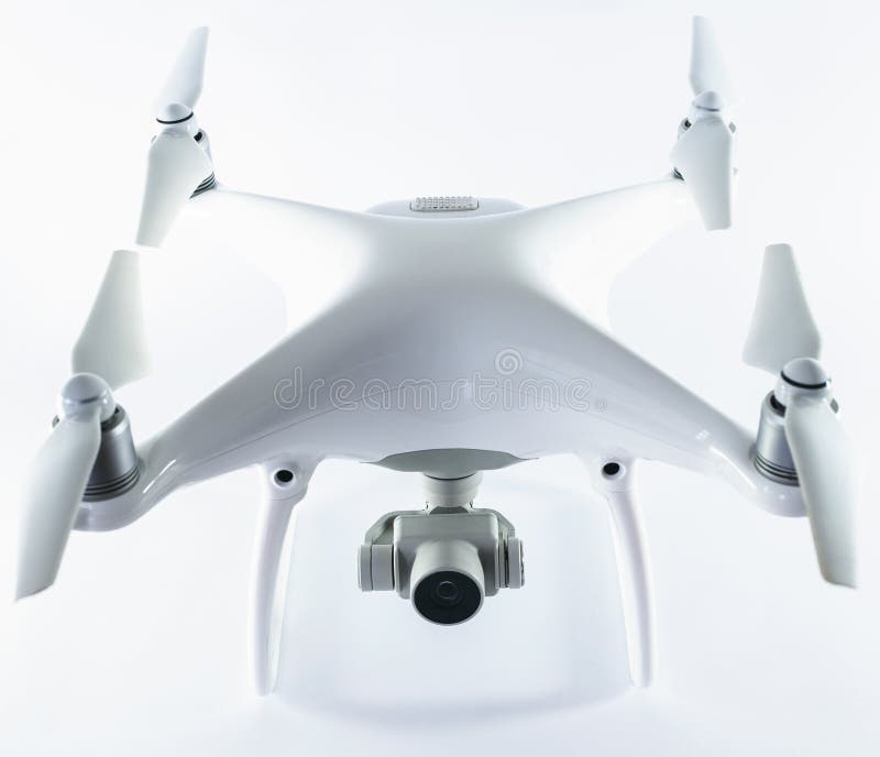 White Drone Isolated on a White Background. Stock Image - Image of ...