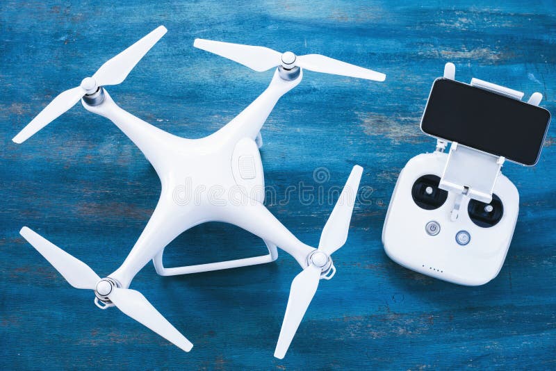 White Drone Isolated on a White Background. Stock Image - Image of ...