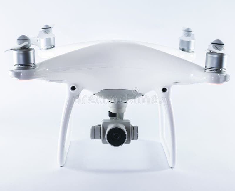 White Drone Isolated on a White Background. Stock Image - Image of ...