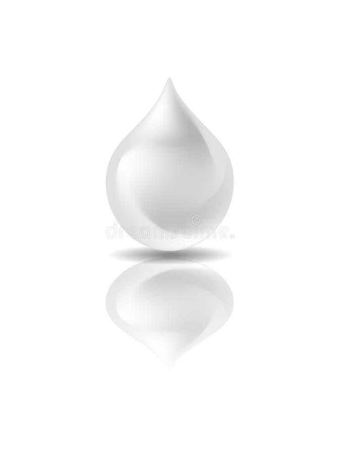 White Drop on a White Background. 3D, Isolate Stock Illustration ...